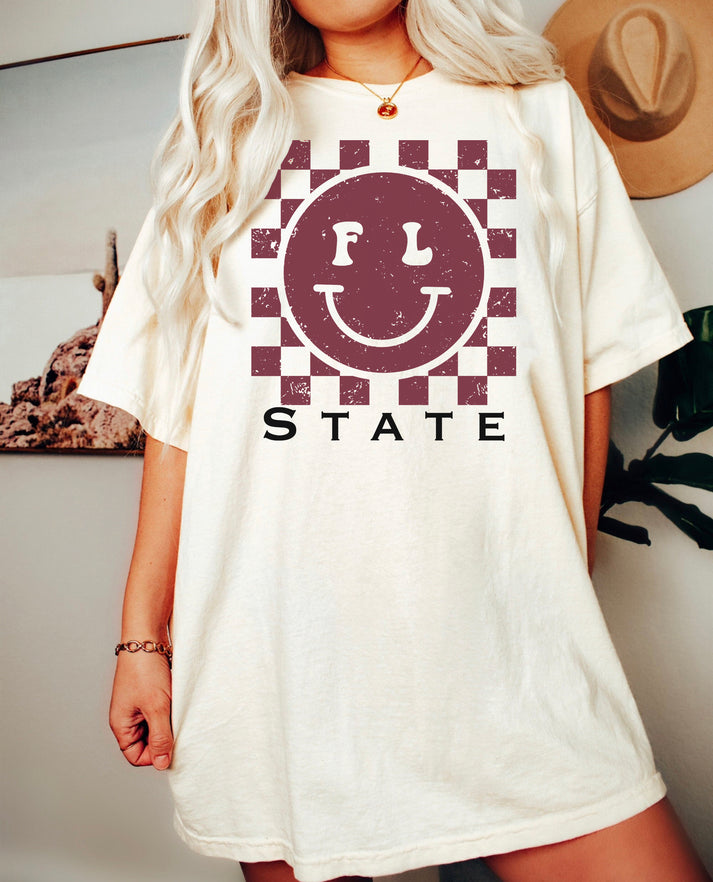 Florida State Smiley Checkered Shirt – 812 Hickory